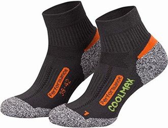 Piarini Coolmax Lot de 2 paires de chaussettes de randonnée dété courtes, respirantes, anti-bulles et anti-bourrage - Chaussettes de trekking dextérieur pour 