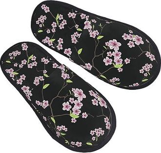Generic Pantoufle Maison Motif De Fleur De Cerisier Chaudes Pantoufles Confortable Chaussons Maison Doux Hiver Chaussures Chaudes Pour Salon H&ocirc;tels Maison M