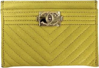 Chanel Porte-cartes professionnel Pre-owned - Femme - Pre-owned - Jaune - Taille: ONE Size