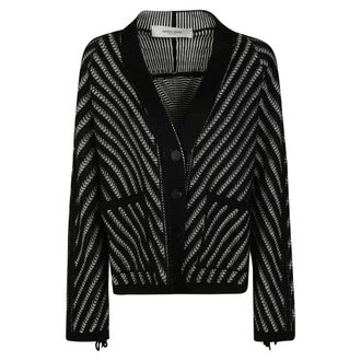 Golden Goose Femme, Pulls, Noir, Taille: 40 FR Cardigan Tricoté Élégant pour Femmes