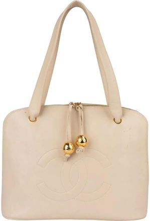 Chanel Crossbody Bags - Chanel White Leather CC Shoulder Bag - Gr. unisize - in Wei&szlig; - f&uuml;r Damen