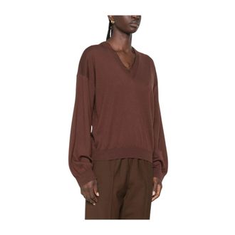 Fabiana Filippi Femme, Pulls, Brun, Taille: 36 FR Maille col V