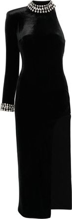 Nissa Kleid mit Kristallen - Schwarz