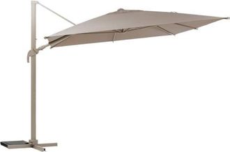 Hesperide Parasol Déporté Rectangulaire Melhia Lin et Argile - 4 X 3 m - Aluminium Polyester - Mobilier dExtérieur pour Terrasse