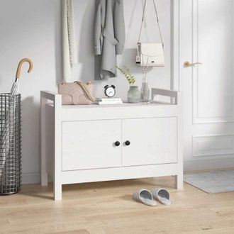 vidaXL Banc dentr&eacute;e Blanc 80x40x60 cm Bois de pin massif vidaXL