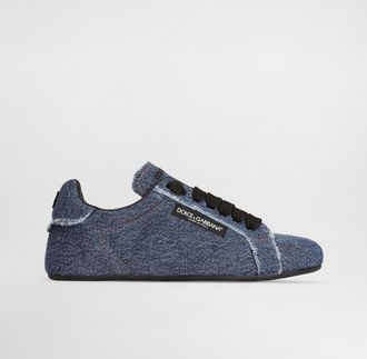Dolce & Gabbana Schuh Portofino Soft Aus Denim - Mann Sneakers Blau 44.5