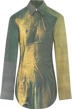 Jean Paul Gaultier Gekn&ouml;pftes Hemd mit The Acid Water-Print - Gr&uuml;n