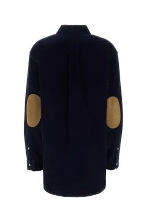 Miu Miu Womens Corduroy Shirt Navy Cotton