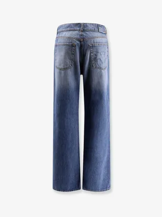 Pinko Womens Wide-Leg Jeans Wanda Blue Cotton