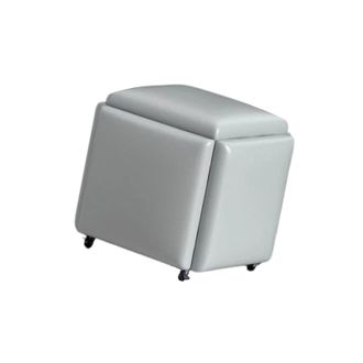 Generic 5-in-1-sitzender osmanischer W&uuml;rfelstuhl aus Leder, Make-up-Hocker mit Rollen, for die Verwendung im Wohnzimmer, im Eingangsbereich, im Schlafzimmer, 