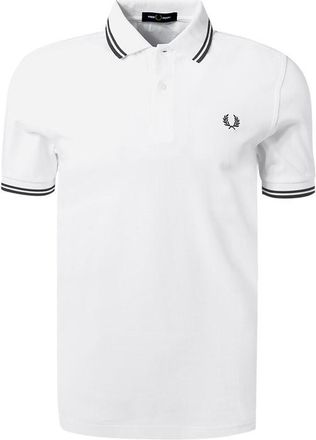 Fred Perry Herren Polo-Shirt wei&szlig; Baumwoll-Piqu&eacute;