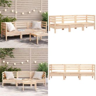 vidaXL Gartensofa 3-Sitzer Massivholz Kiefer - Gartenm&ouml;bel - Holztisch - Esszimmerset - Lounge Set - Gartenlounge - Home & Living