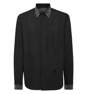 Philipp Plein Black Tie Shirt - - Shirts - Herren - Schwarzk - 3XL