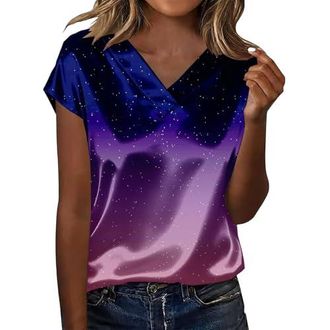 Generic T-shirt d&eacute;contract&eacute; &agrave; manches courtes et col rond pour femme - L&eacute;ger - Pour l&eacute;t&eacute; - Doux et respirant - Pour le quotidien, les voyages, les loisirs, vi