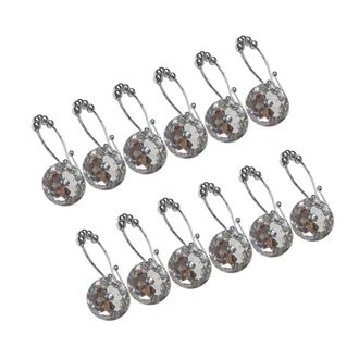 Cabilock 12st&uuml;cke Duscht&uuml;rgreifer F&uuml;r Badezimmer Strass-Akzenten Einfache Montage Langlebig Und Abriebfest F&uuml;r Duschvorh&auml;nge Und Einlagen