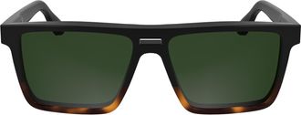 Calvin Klein Mens Sunglasses CK25501S - Black/Havana with Solid Green Lens