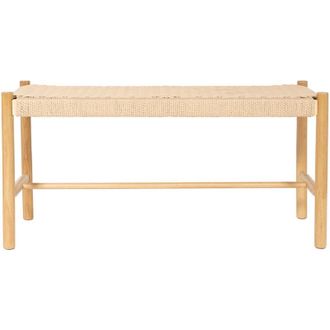 DRAWER Banc en corde tress&eacute;e et bois L90cm - Bois clair - Victor