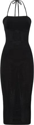 Wolford Femme, Robes, Noir, Taille: 38 FR Robe Midi Dos Nu &agrave; Col Halter