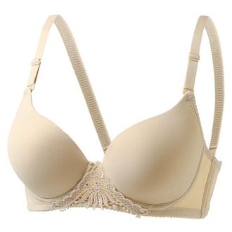 Generic Soutien-gorge pour femmes moyennes et sup&eacute;rieures - sans armatures, coton pour b&eacute;b&eacute; fin, sous-v&ecirc;tements confortables et respirants Ma commande, beige,
