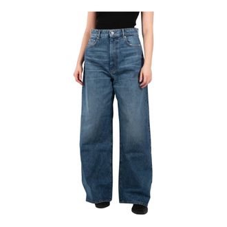 Sportmax Weite Bein Steinblaue Jeans - - Jeans - Damen - Blau - W29