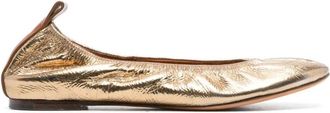 Lanvin Femme, Chaussures, Jaune, Taille: 38 EU Ballerine en cuir m&eacute;tallis&eacute;
