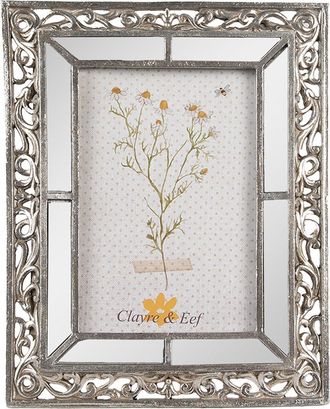 Clayre & Eef Bilderrahmen 10x15 cm Silberfarbig Kunststoff Glas Fotorahmen