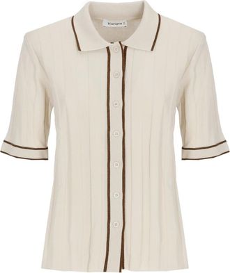 KANGRA Femme, Pulls, Beige, Taille: 38 FR Polo en Coton Cachemire