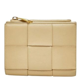Bottega Veneta Portefeuille bi-fold vintage Pre-owned - Femme - Pre-owned - Beige - Taille: ONE Size