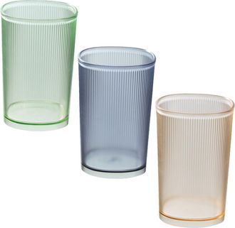 BESPORTBLE 3 Stück Transparente Mundspülbecher mit Streifen Praktische Zahnbürstenbecher für Badezimmer Tragbare Kunststoffbecher für Reisen und Haushalt Grün Ge