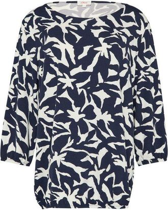 s.Oliver 3/4-Arm-Shirt T-Shirt Shirt mit All-over-Print aus Viskosestretch