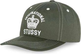 St&uuml;ssy crown-print baseball cap - Gr&uuml;n