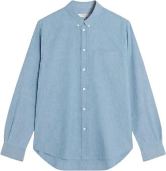 Maison Kitsun&eacute; Homme, Chemises, Bleu, Taille: L Profile Fox Regular Shirt