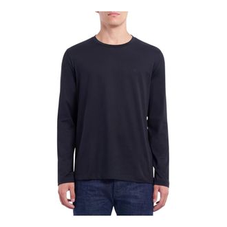 Dondup Langarm Baumwoll-Jersey T-Shirt mit D-Logo - - Tops - Herren - Schwarzk - XL