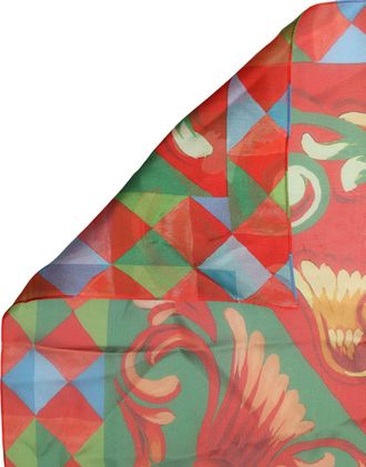 Dolce & Gabbana Silk Printed Foulard Scarf - Multicolor