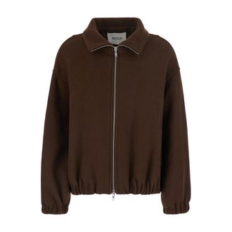 Jucca Bomberjacke mit hohem Kragen und tiefen Schultern aus Wollmischung - - Jackets - Damen - Braun - M