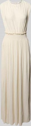 Ichi Maxikleid mit Plisseefalten und Rundhalsausschnitt