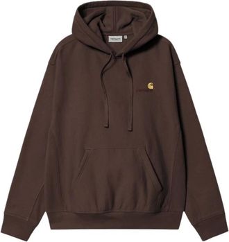 Carhartt Work in Progress Homme, Sweatshirts et sweats &agrave; capuche, Brun, Taille: S Hooded American Script Sweat