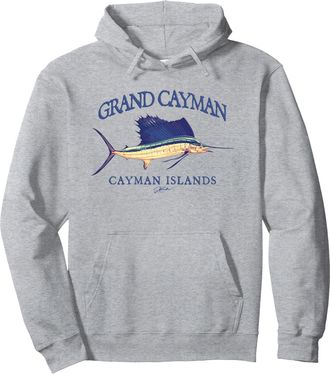 JCombs Grand Cayman, Cayman Islands Vintage Sailfish Pullover Hoodie