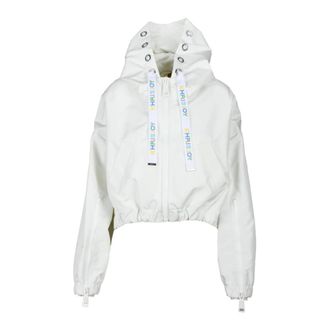 Khrisjoy Crop Jacke mit Rei&szlig;verschluss und Taschen - - Jackets - Damen - Wei&szlig; - S