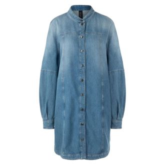 Marc Cain Femme, Robes, Bleu, Taille: 40 FR Mini-robe en jean avec petit col montant