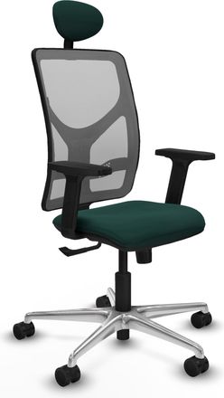 Piqueras y Crespo Schreibtischstuhl mit Armlehnen und hoher R&uuml;ckenlehne, h&ouml;henverstellbare Lendenwirbelst&uuml;tze und festes Kopfteil, ausgestattet mit 3 Positionen und Sch