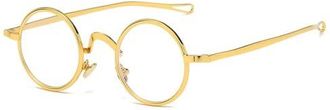 Generic Lunettes De Soleil Vintage Rondes En M&eacute;tal Miroir Hommes Et Femmes Shopping Conduite Lunettes De Soleil(Gold)