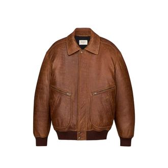 Saint Laurent Padded Leather Bomber Jacket