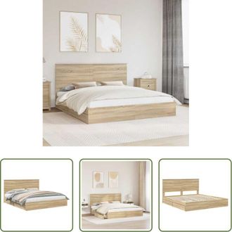 vidaXL Stauraum - Aufbewahrungsbett Sonoma-Eiche 180 x 200 cm Holzwerkstoff