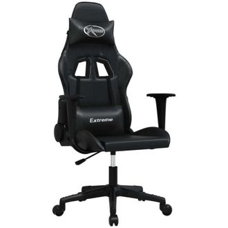 vidaXL Gaming-Stuhl mit Massagefunktion Schwarz Kunstleder vidaXL