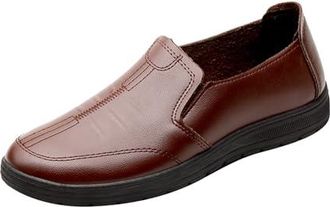 Generic MEIbax Chaussures De Travail Hommes Cuir Artificiel Chaussures Habill&eacute;Es Elegant Chaussures Antid&eacute;Rapantes Classique Vintage Commercial Couleur Unie p