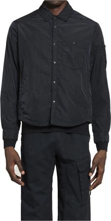 C.P. Company C.p. Company, Homme, Vestes, Bleu, Taille: L Chrome-R Padded Lens Overshirt