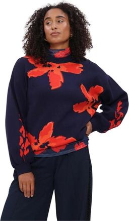 Pom Amsterdam Alicia Bloom Rouge Pullover - - Knitwear - Damen - Blau - S