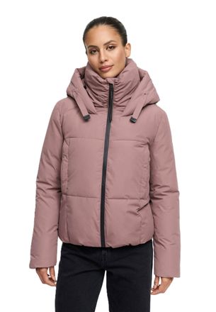 Marikoo Damen Winterjacke (XS-XXL) - gesteppt, mit Kapuze, innen Fleecefutter - N086 - Mauve Gr&ouml;&szlig;e XS - Gr.XS