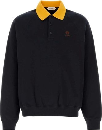 Versace Homme, Sweatshirts et sweats &agrave; capuche, Bleu, Taille: L SweaT-shirt Cott